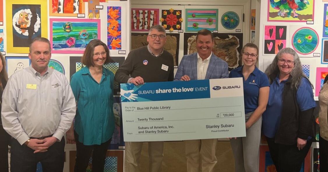 Stanley Subaru gives $20K to Blue Hill library | Business | mdislander.com