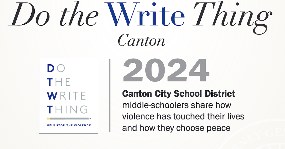 AG Yost Recognizes Canton Students in Do the Write Thing Program, Which ...