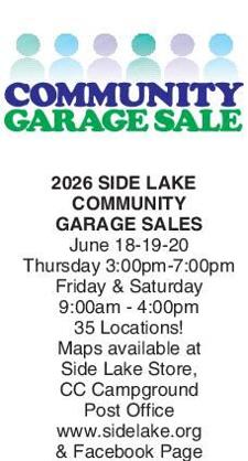 2026 SIDE LAKE COMMUNITY GARAGE SALES | Garage & Yard Sales ...