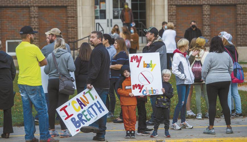 Students, adults protest mandatory masks outside Virginia school | Free ...