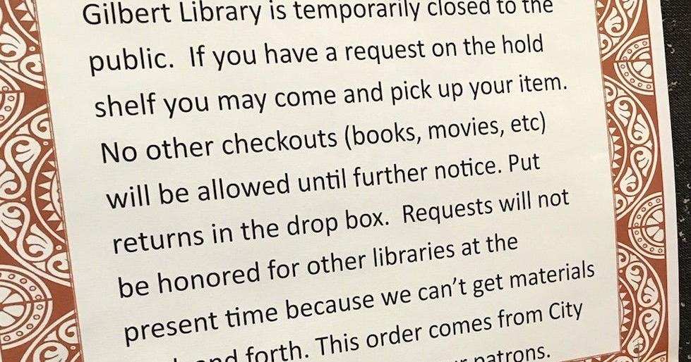 Gilbert, Virginia libraries to close as cities respond | Covid-19 ...