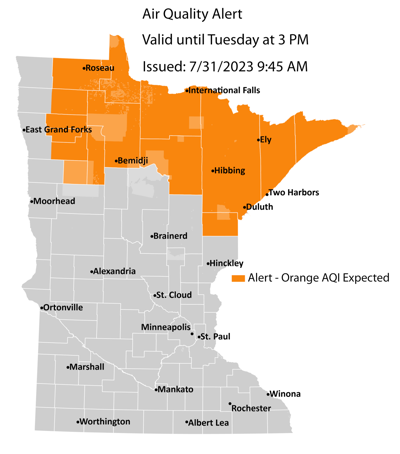 Smoke from Canada prompts air quality alert for northern Minnesota ...