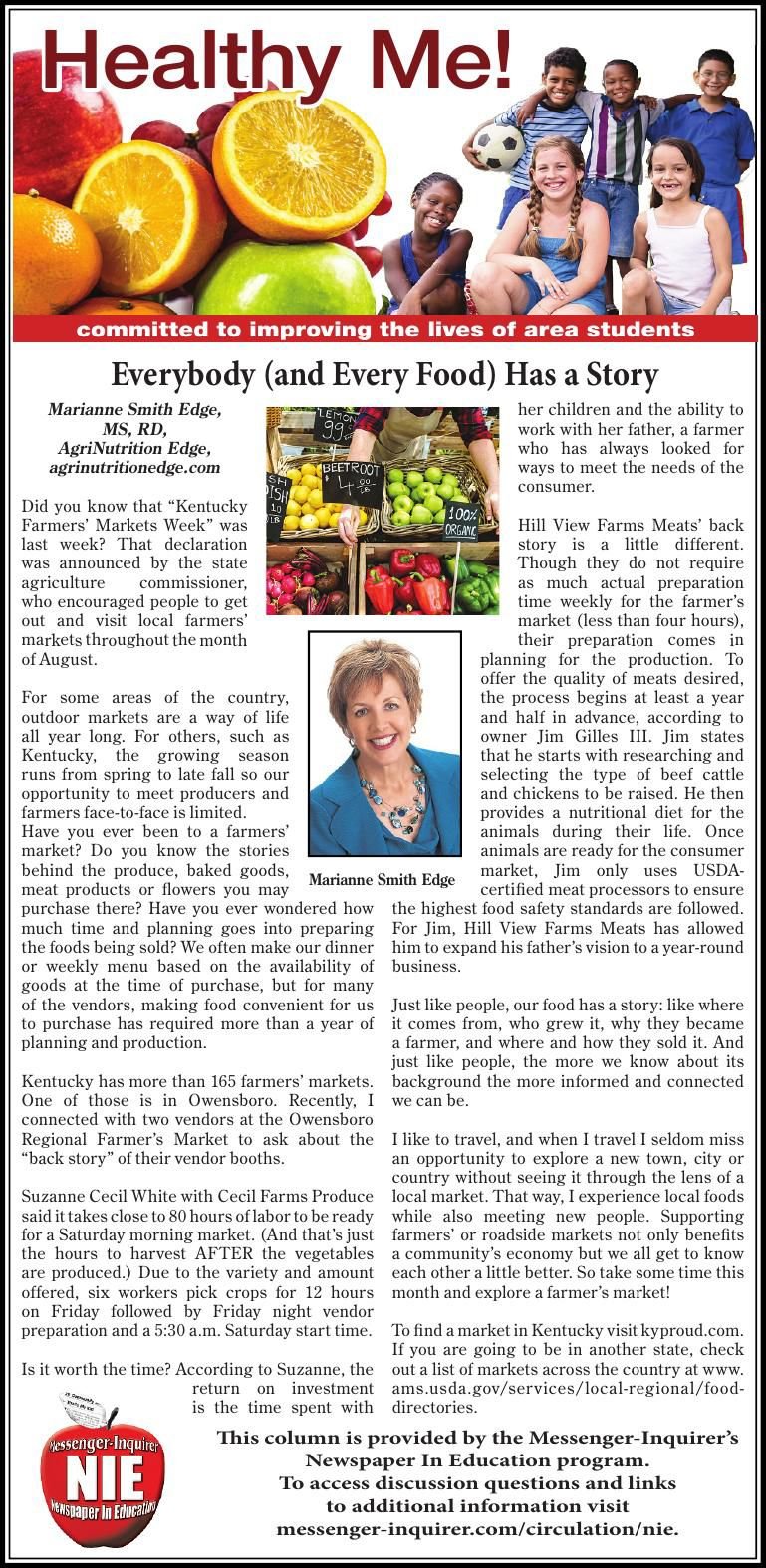 Healthy Me! Your Food Has a Story | NIE | messenger-inquirer.com