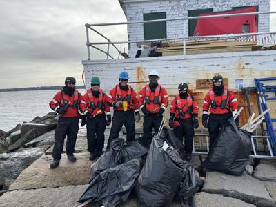 Coast Guard Helps in Breakwater Lighthouse Rehab | Waterfront ...