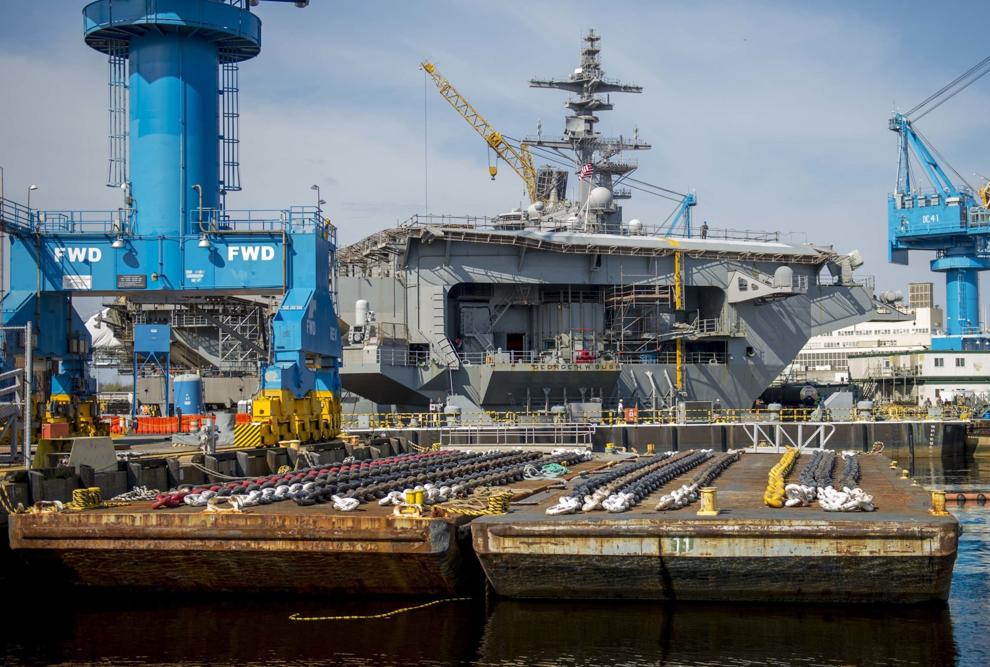 USS George H. W. Bush reaches shipyard milestone; Installation of 30 ...