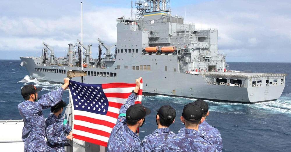 USNS Harvey Milk completes first replenishment-at-sea with two Japanese ...