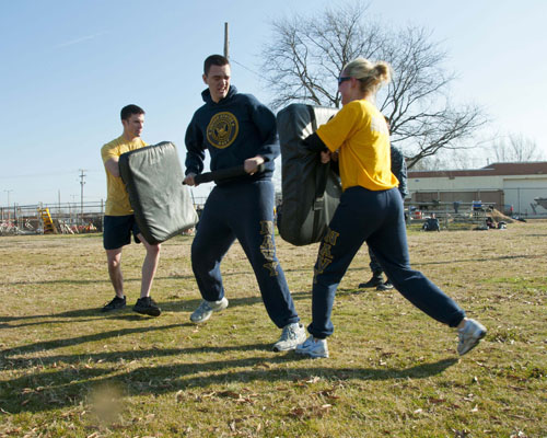 Sailors train to repel an attacker when sprayed with OC day spray | Top ...