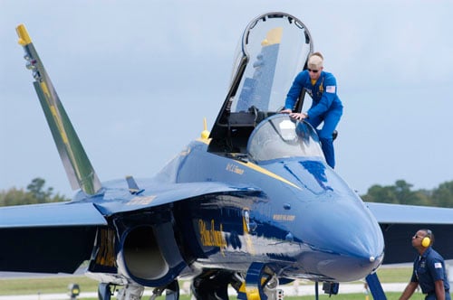 Blue Angel pilot fulfills childhood dream during Naval Aviation ...