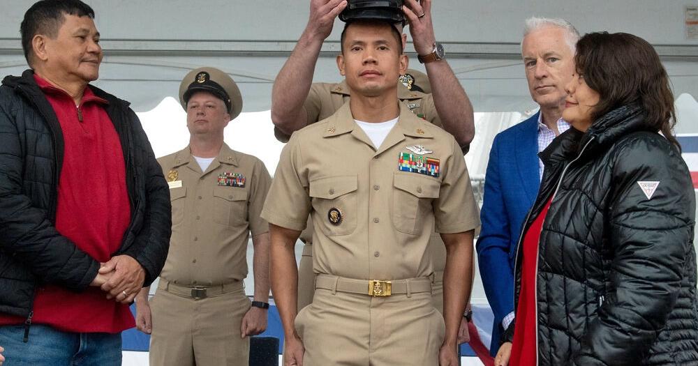 USS Augusta pins the first chiefs in the continental U.S. | Quarterdeck ...