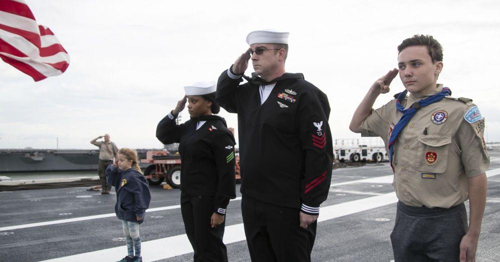 USS Gerald R. Ford hosts first-ever Boy Scout Day | Norfolk Navy ...