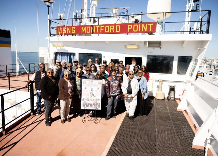 Families of Montford Point Marines visit their namesake, USNS Montford ...