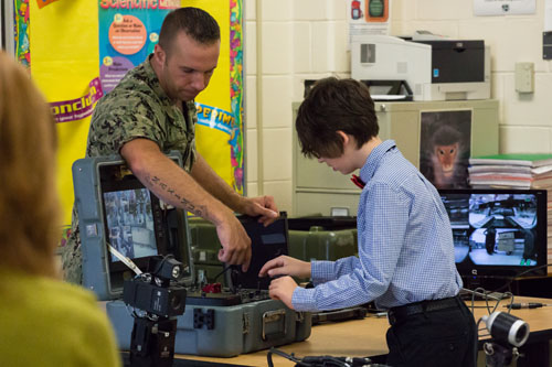 Navy EOD robot technician inspires middle school students on STEM | Top ...