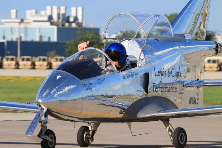 Former Navy pilot Justin Lewis flying the Microjet at Oceana Air Show ...