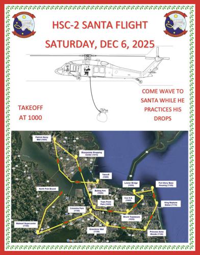 This Saturday, Dec. 6th, keep your eye on the sky as Santa will be ...