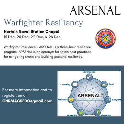 Warfighter Resiliency (ARSENAL) program starts Dec 15 | Community ...