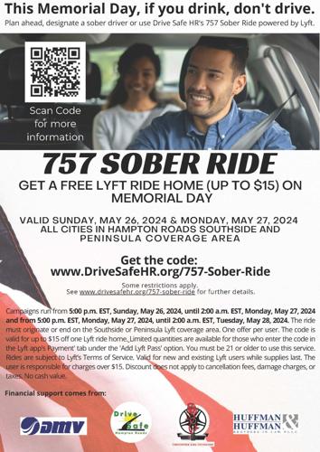 757 Sober Rides for Memorial Day Holiday (Sunday & Monday) – Memorial ...