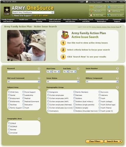 Army Family Action Plan offers new active issue search option at Army ...