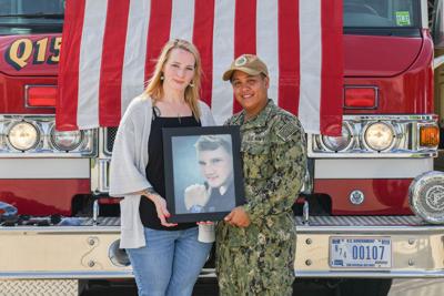 Norfolk Sailor honors stepson’s memory with fire station reenlistment ...