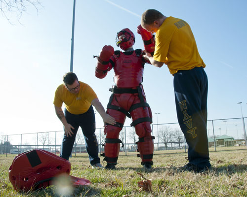 Sailors train to repel an attacker when sprayed with OC day spray | Top ...
