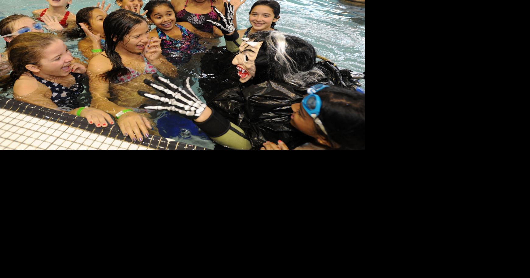 Swamp monsters take over swimming pool