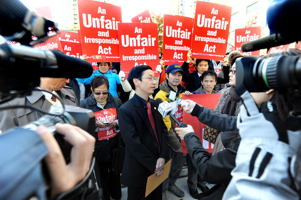 Group protests shark fin ban