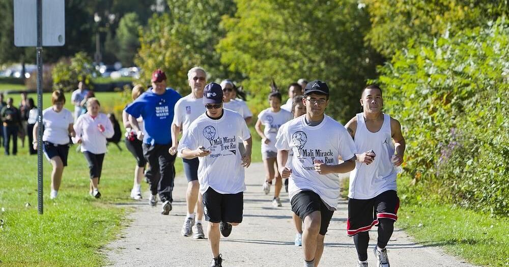 Participants run for trees