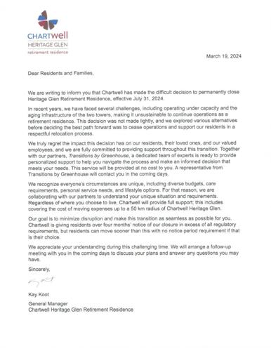 Mississauga seniors home sold, residents facing eviction