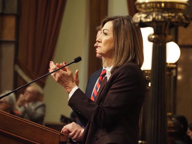 Gov. Kim Reynolds unveils property tax proposal at 2026 Condition of ...