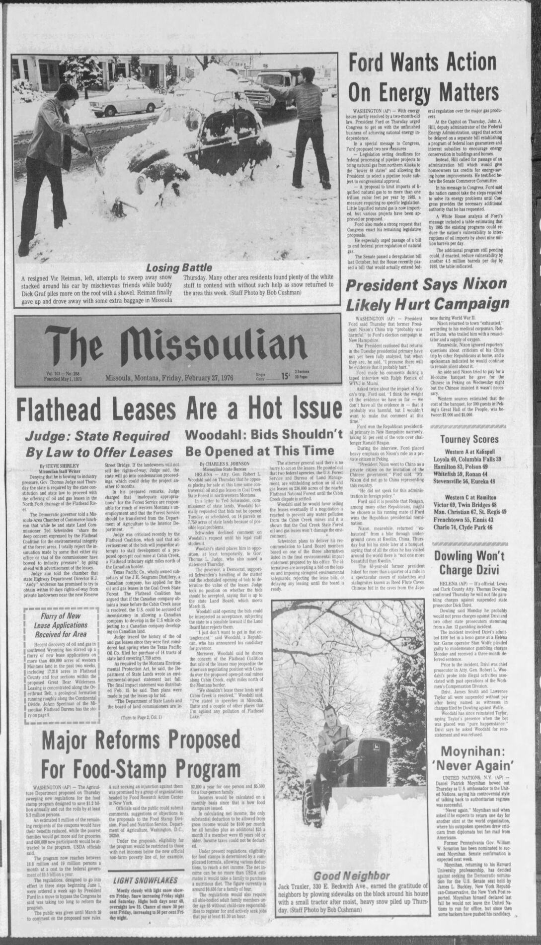 Feb. 27 Missoulian news from 50, 25 years ago