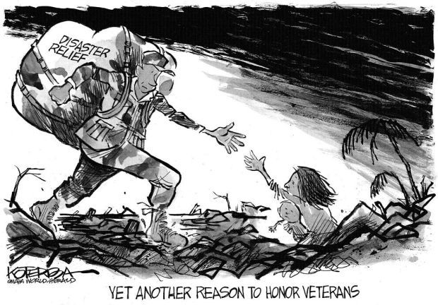 CARTOON: Disaster relief shows yet another reason to honor veterans