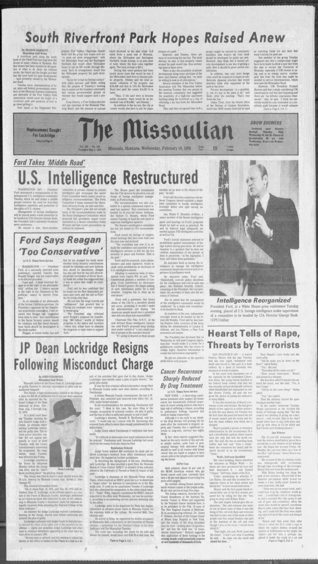 Feb. 18 Missoulian news from 50, 25 years ago