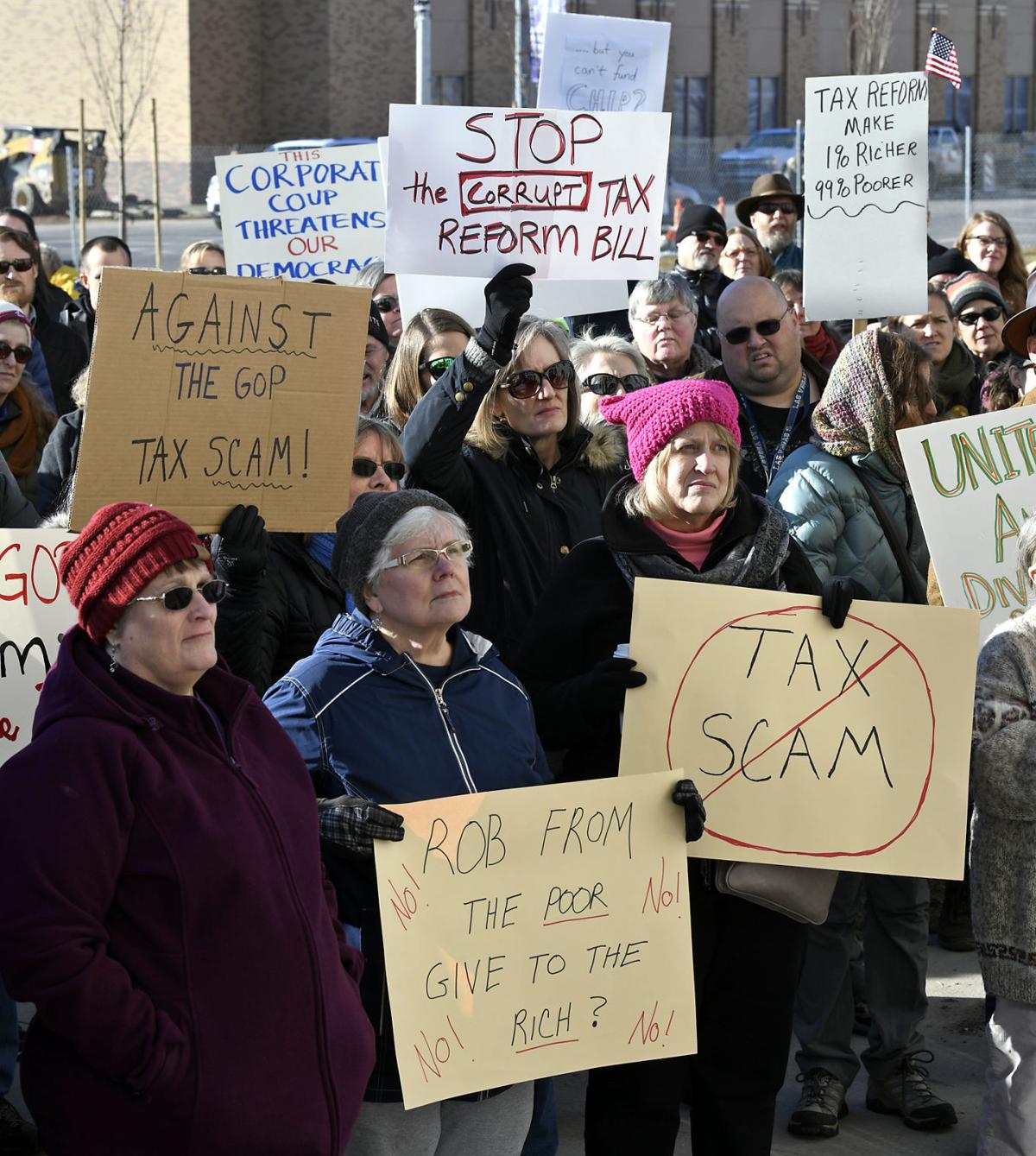 Missoulians protest tax bill with signs, speeches | Local News ...