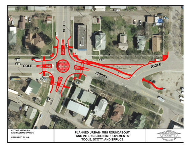 Westside construction begins on Toole-Spruce-Scott roundabout