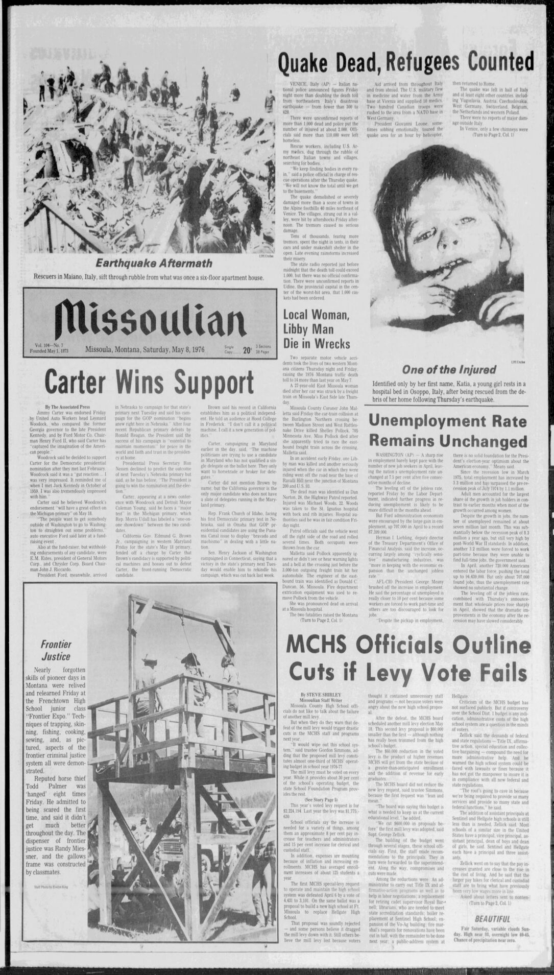 May 8 Missoulian news from 50, 25 years ago