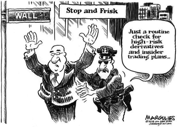 CARTOON: Enforcing laws on Wall Street means 'frisking' for insider ...