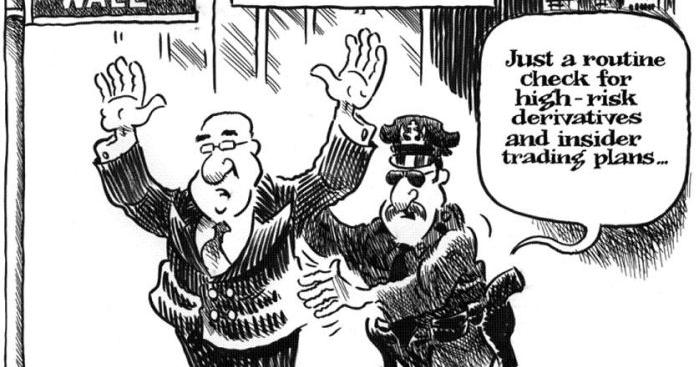 CARTOON: Enforcing laws on Wall Street means 'frisking' for insider ...