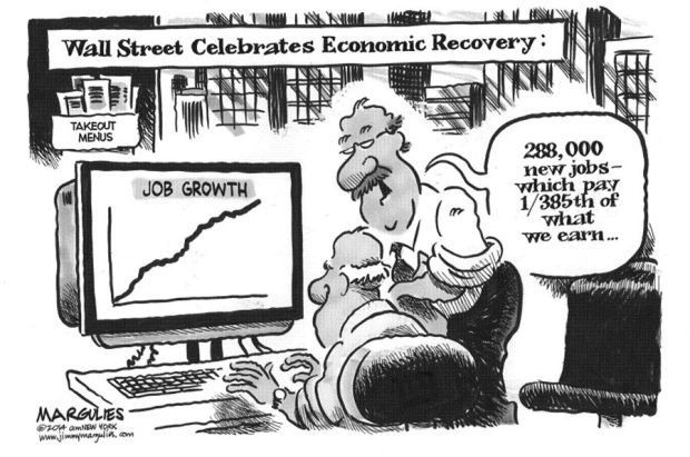CARTOON: Wall Street celebrates growth of jobs that pay a fraction of ...