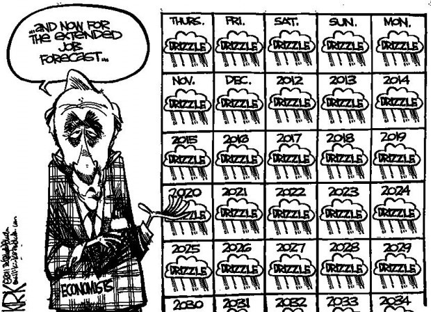 CARTOON: Economists predicting long-term jobs 'drizzle'