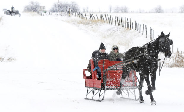 Out for a snowy sleigh ride in the Mission Valley