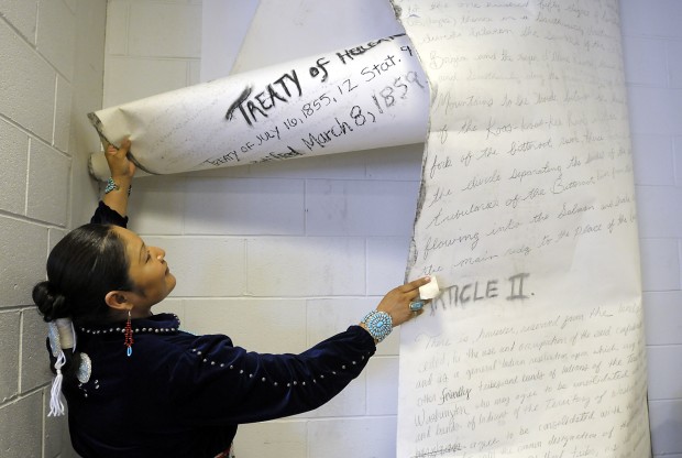 Art exhibit at UM powwow erases, rewrites Hellgate Treaty