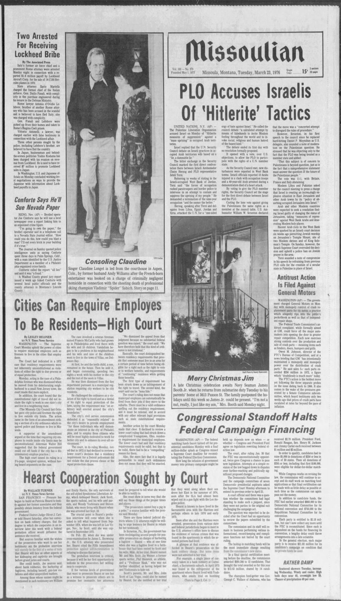 March 23 Missoulian news from 50, 25 years ago