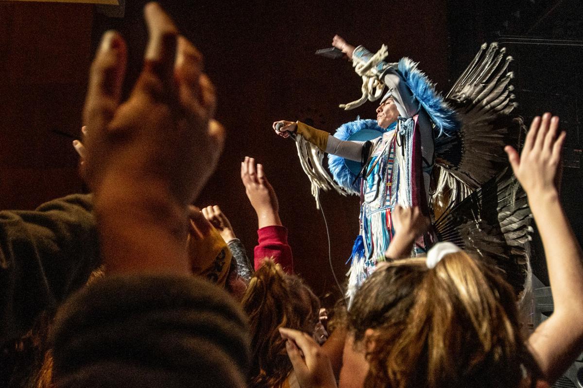Supaman performs, shares message with Washington Middle Schoolers ...
