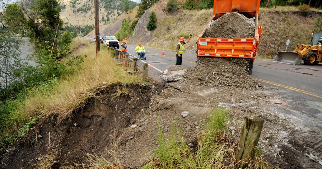 Marshall Canyon mud slides into Clark Fork River