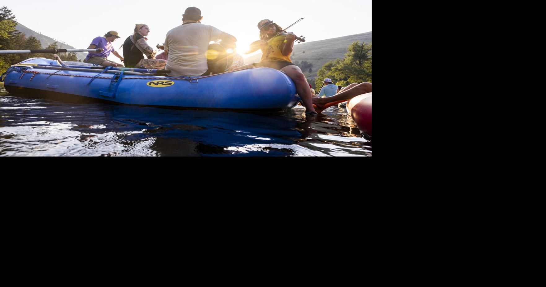 Bluegrass concert and audience float down Clark Fork River