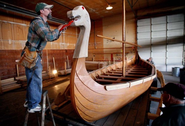 Sons of Norway Viking ship 'sails' in Holiday Parade in Billings