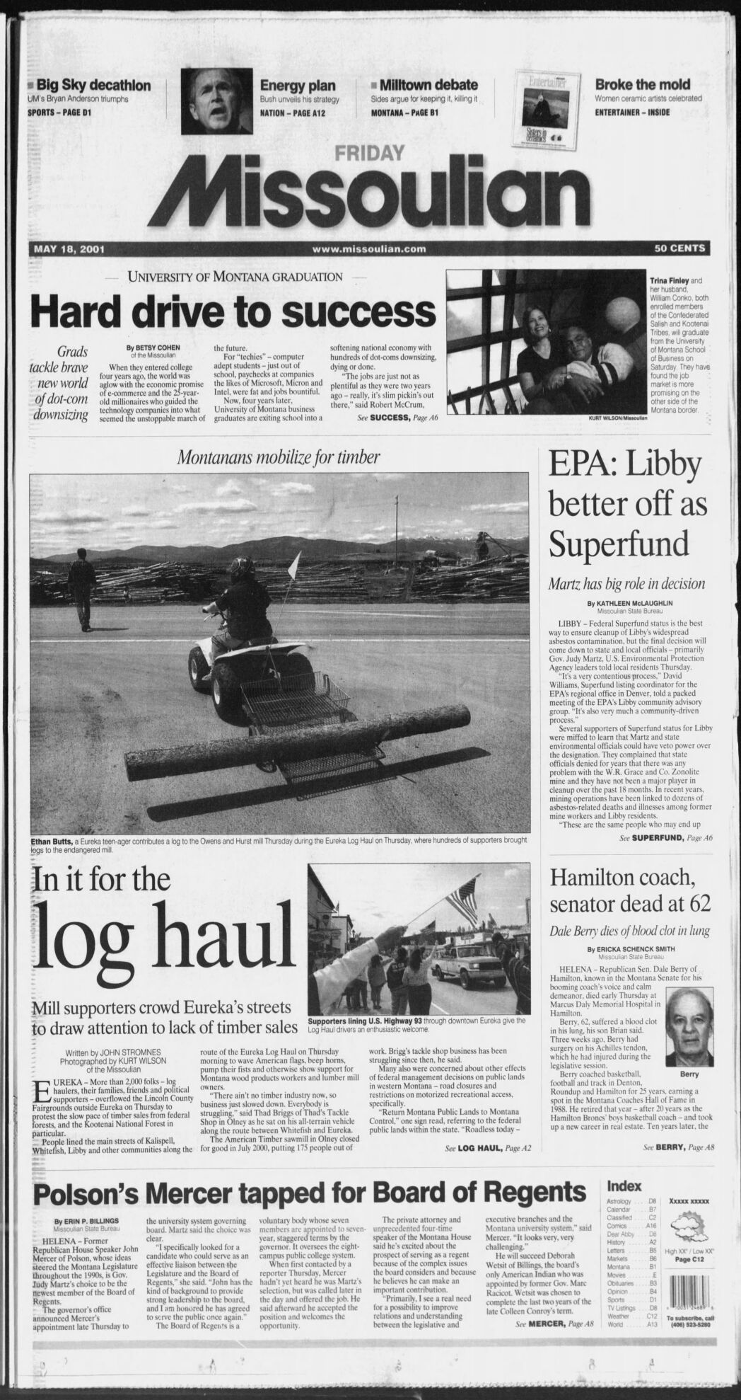 May 18 Missoulian news from 50, 25 years ago