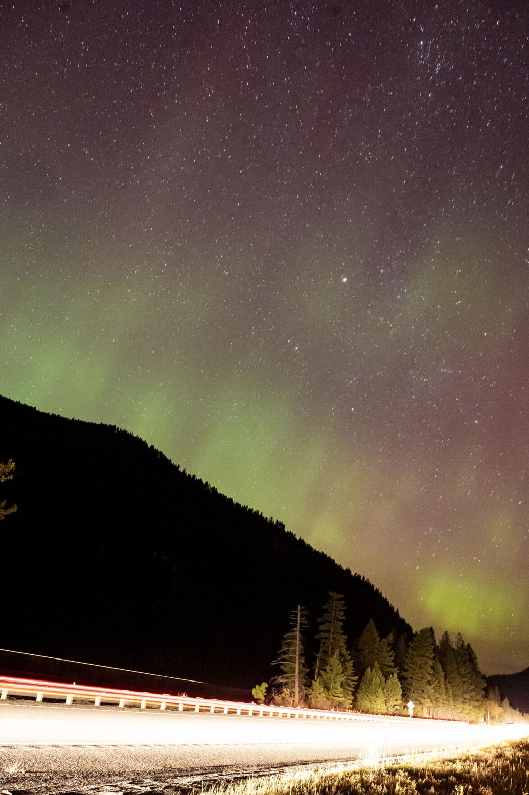 Northern lights dance across Montana night sky