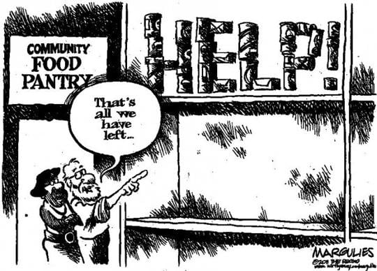 CARTOON: Food pantries need help stocking bare shelves