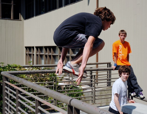 Missoula teens flip, climb over obstacles in parkour