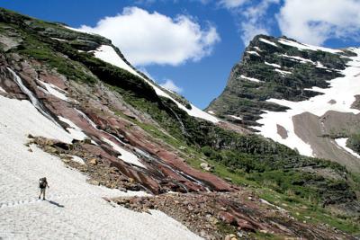 Gunsight Pass: Cross Continental Divide on Glacier trail